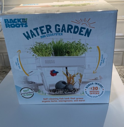 Back to the Roots Water Garden Self-Cleaning Fish Tank/Mini Aquaponic ...