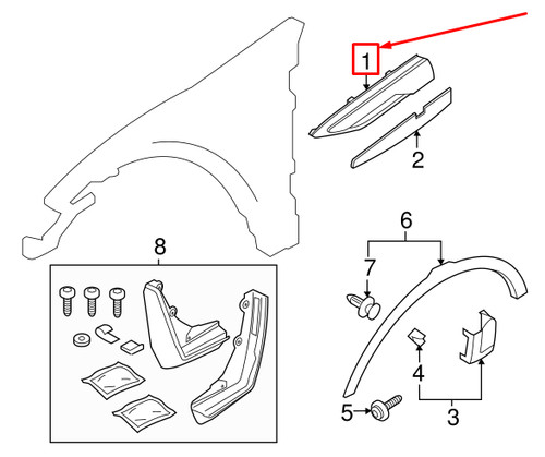 NEW LR RANGE ROVER EVOQUE L538 FRONT LEFT FENDER UPPER MOLDING LR027322 ...