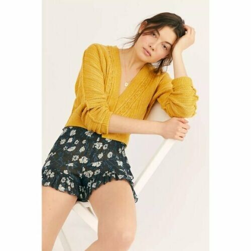 Free People FP One Namaste Floral Sleep Shorts Printed Ruffle Smocked ...