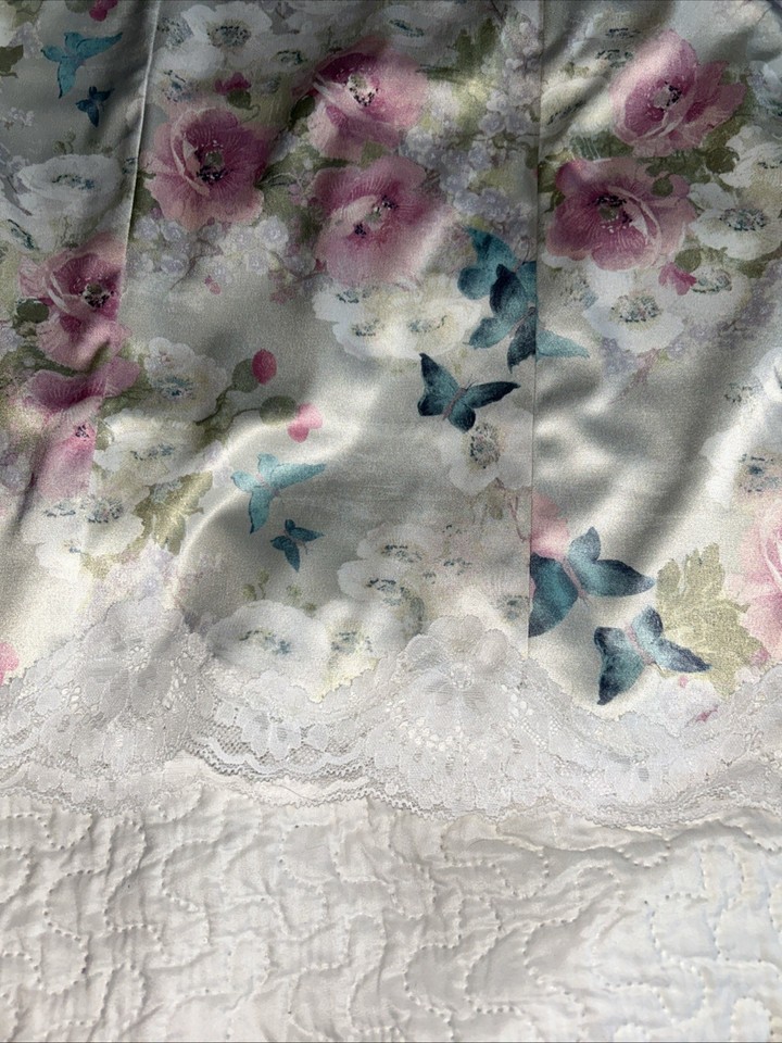 Victoria's Secret Floral Wicked Satin Lace-Trim Underwire Slip Dress ...