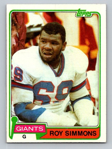 Roy Simmons #454 1981 Topps New York Giants RC | eBay