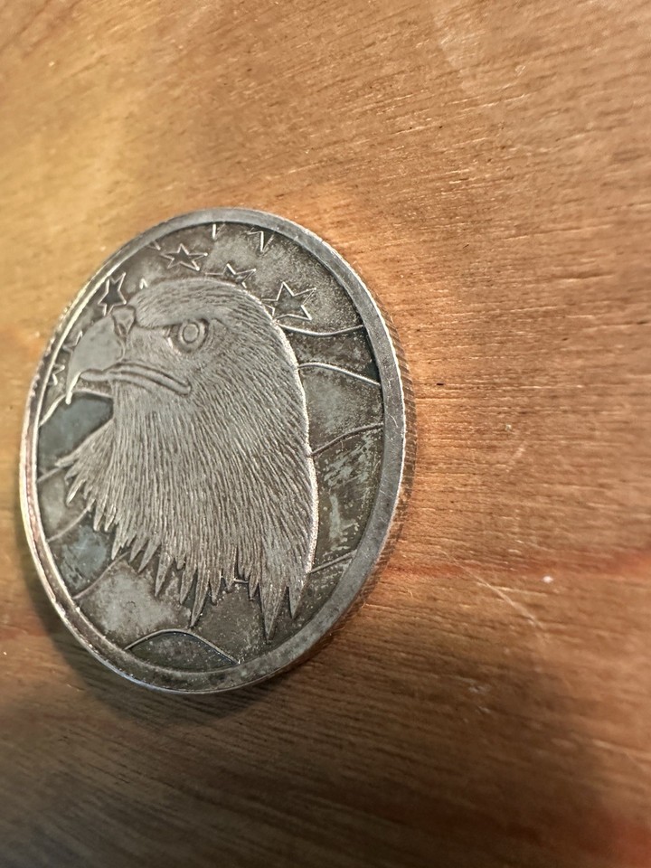 1 Oz Silver Round - Eagle U.S. "I pledge allegiance" - 1 OZT .999 Pure ...