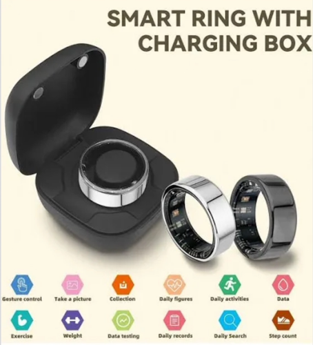 EcTri Smart Ring Google Android Silver Sz8 Track Heart Rate Sleep Calories Steps | eBay