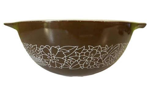 Vintage Pyrex Woodland Brown Mixing Bowl # 442 Nesting Cinderella 1.5 L ...
