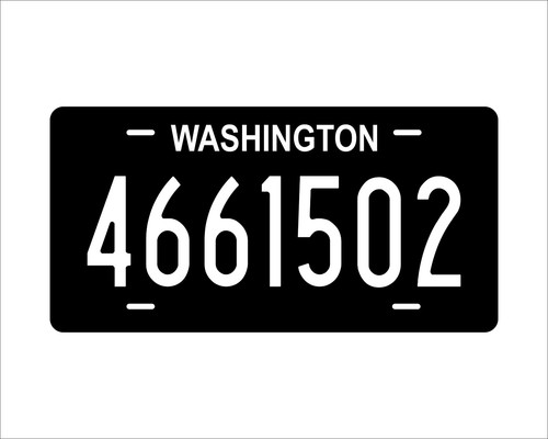 WA Black & White Custom Personalized License Plate – Car Tag for ...