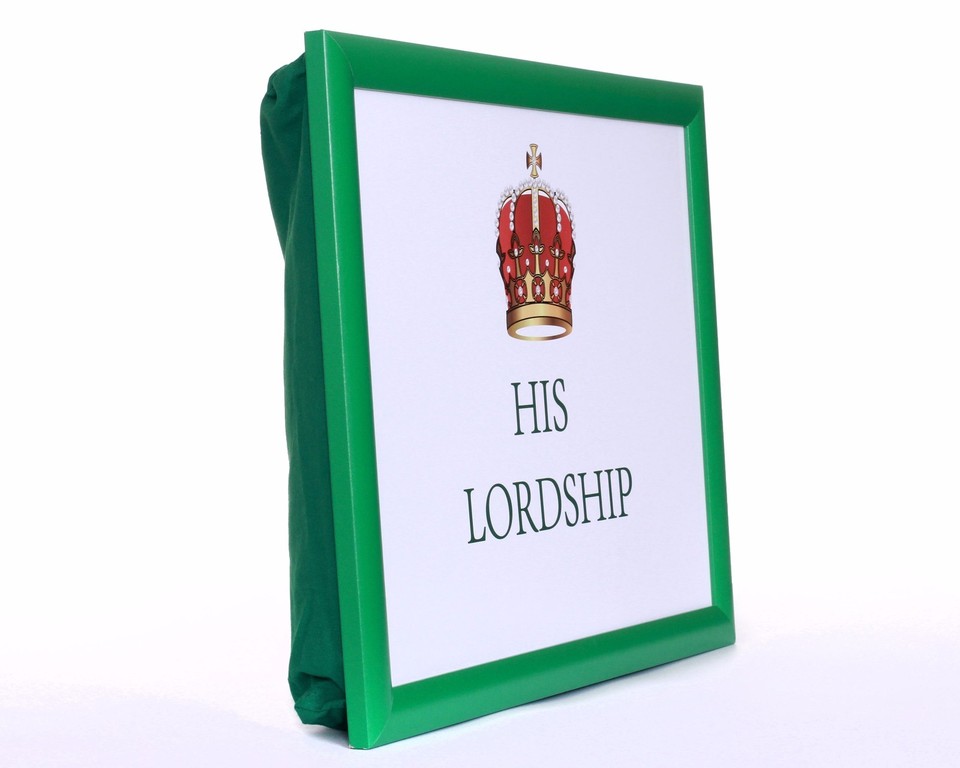 HIS LORDSHIP & HER LADYSHIP BEAN BAG PADDED CUSHION LAP TRAY SET TV BED ...