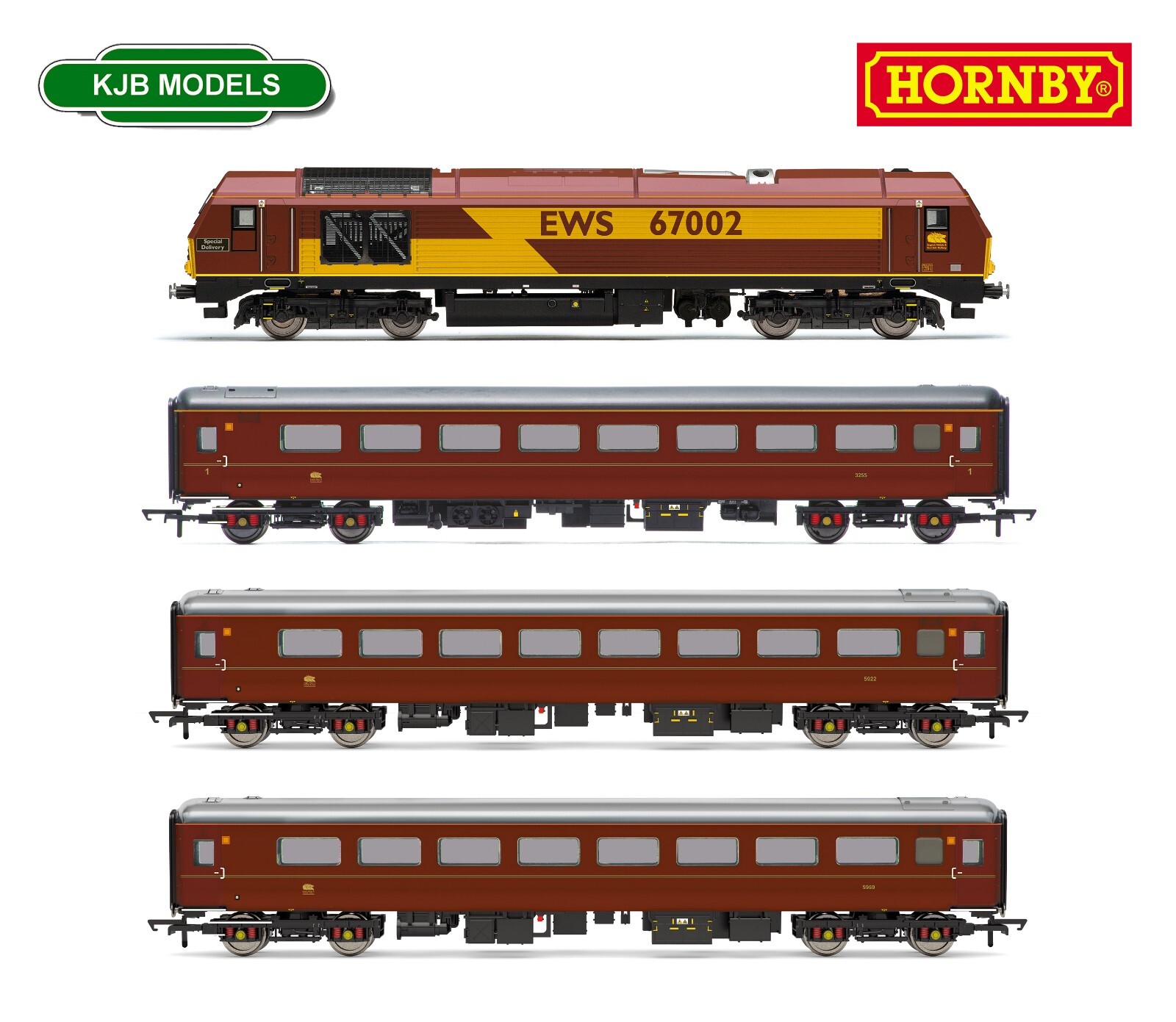 OO Gauge Hornby R30251 EWS Business Train Pack - Class 67 + 3x MK2 ...