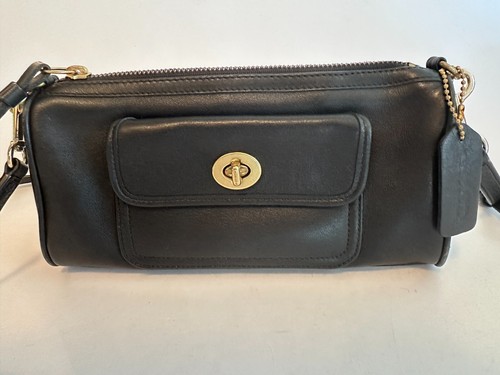 COACH Vintage Penelope Demi Shoulder Baguette Bag 9712 Black Smooth ...