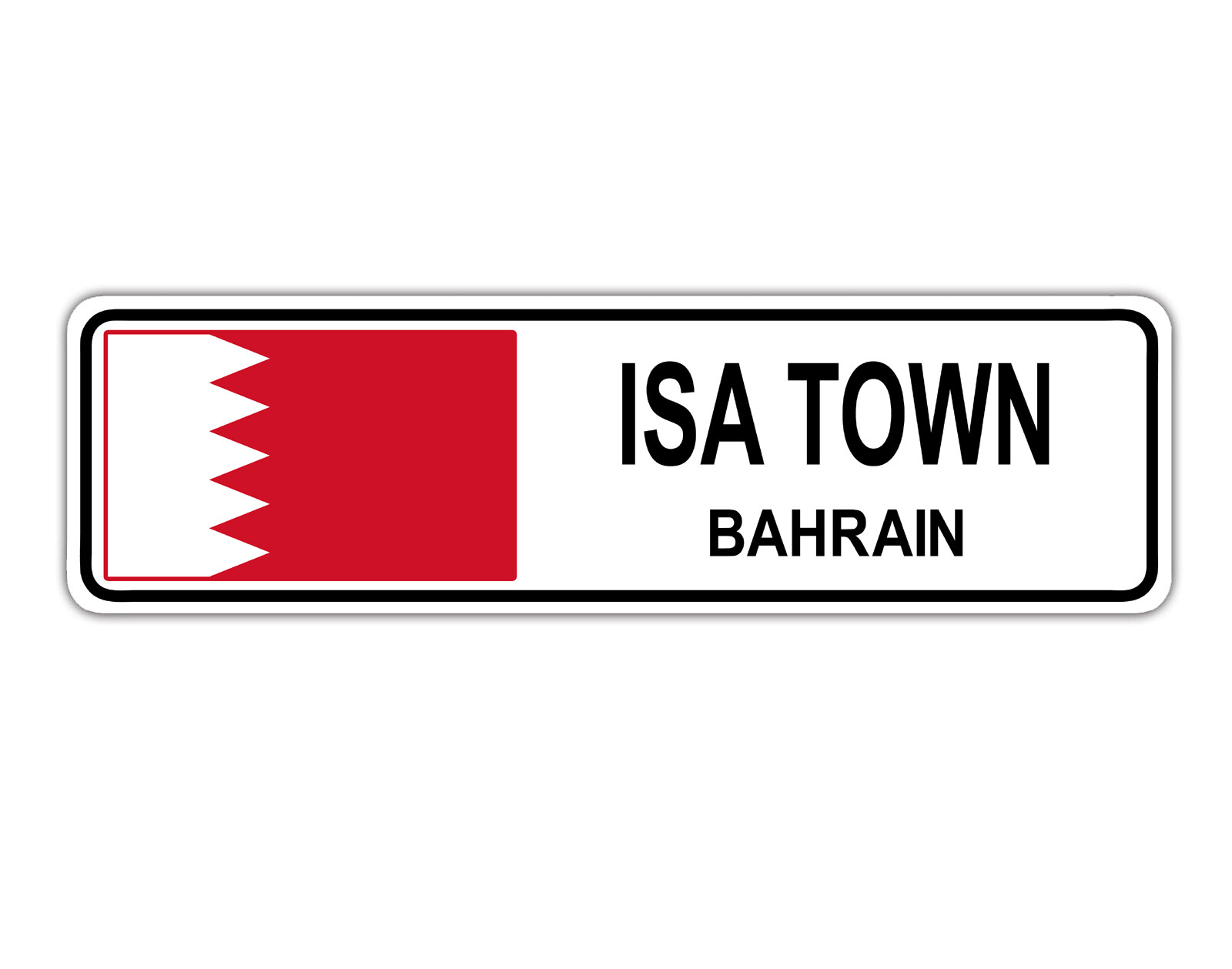 Isa Town, Bahrain Street Sign Bahraini Flag City Country Road Wall Gift ...
