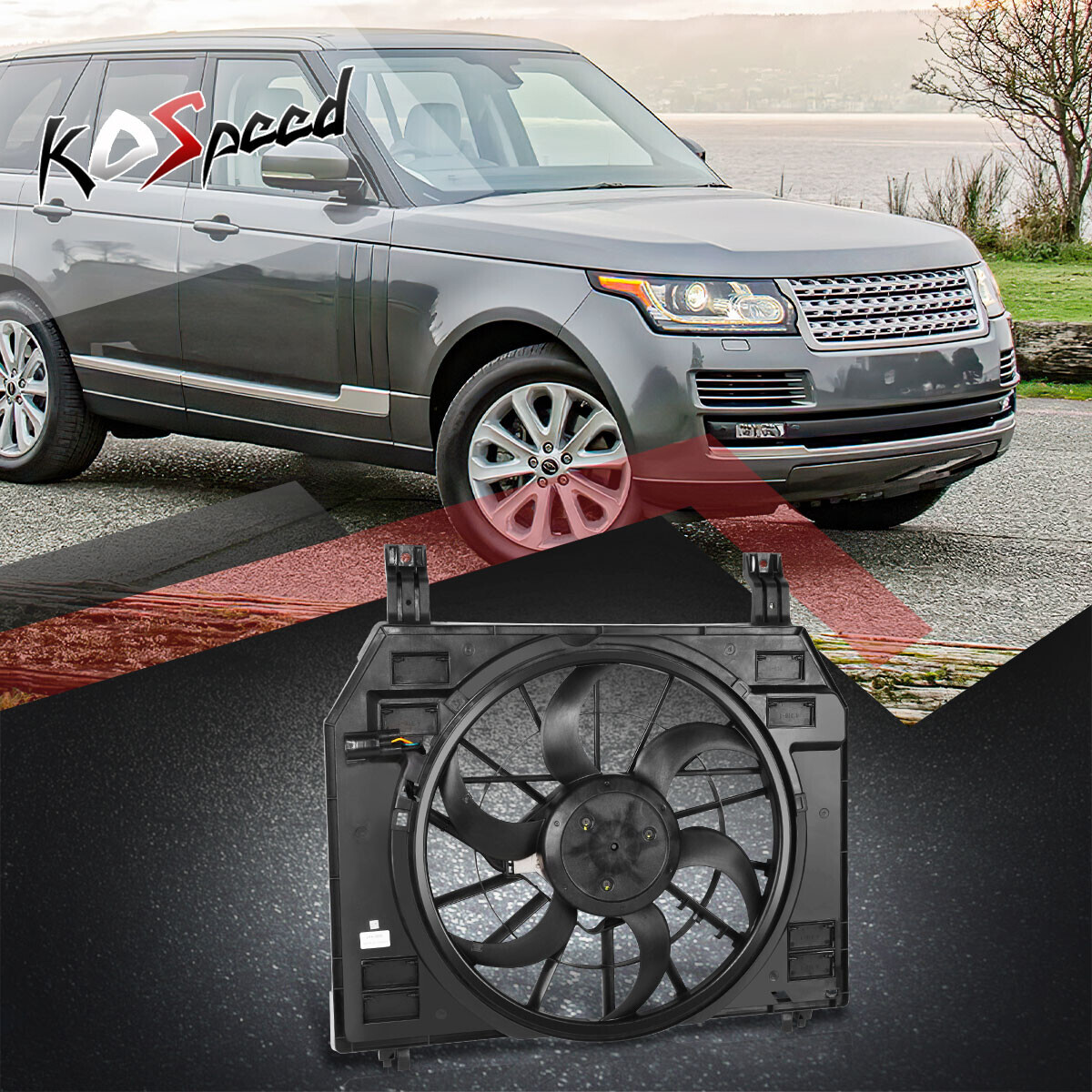 OE Style A/C Condenser Cooling Fan Assembly for 13-18 Land Rover Range ...