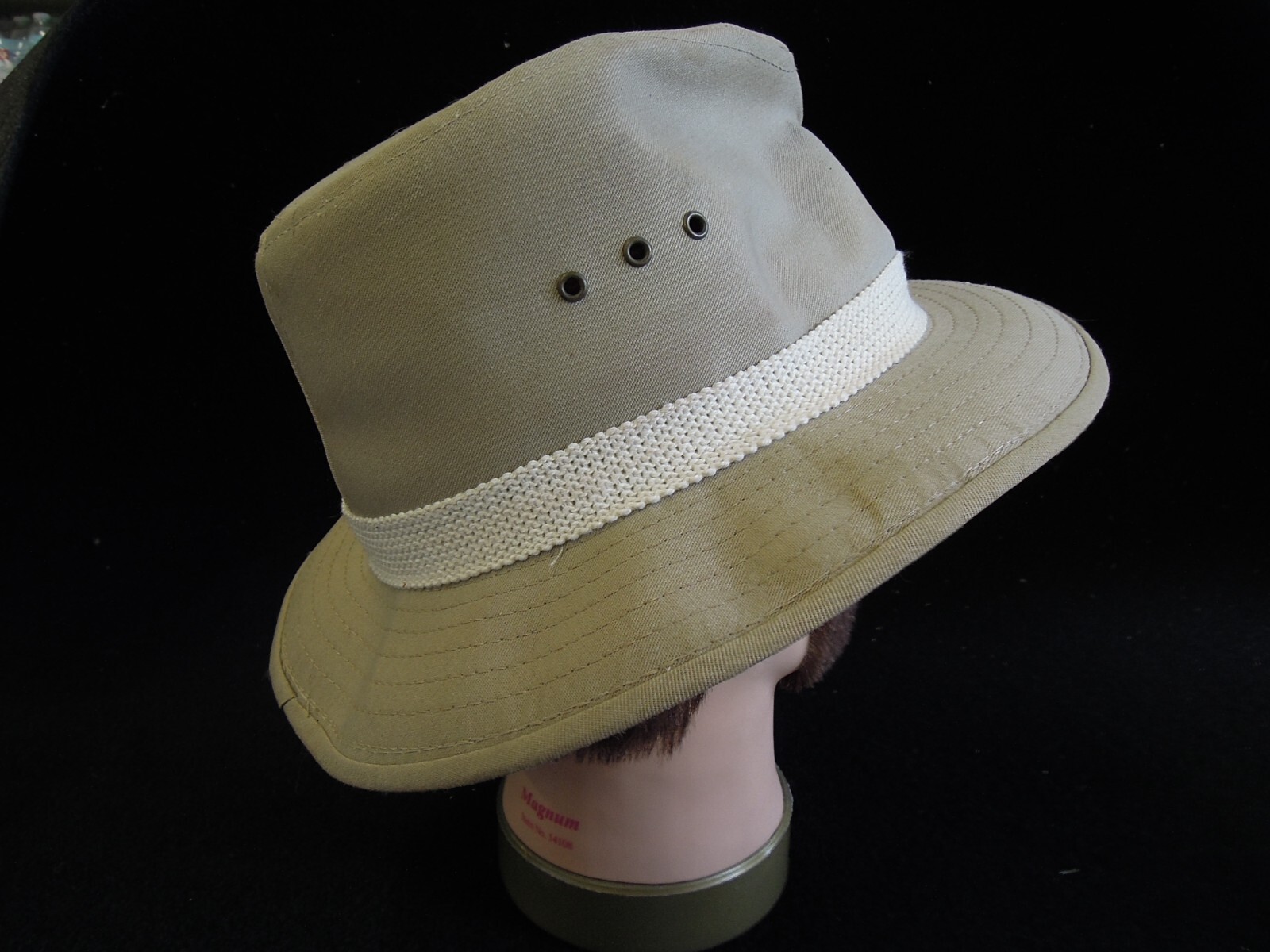 Men's Panama Jack Beige Safari Fedora Hat Medium [**] - Gem