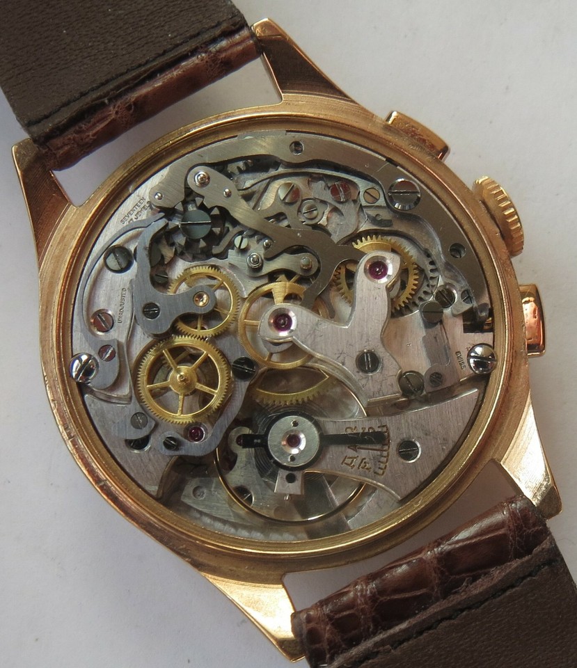 Titan chronograph mens wristwatch gold plated case original dial cal ...