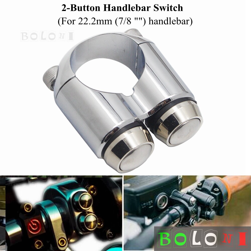 Motorcycle 7/8" Handlebar Momentary Switch For Harley Bobber Chopper ...