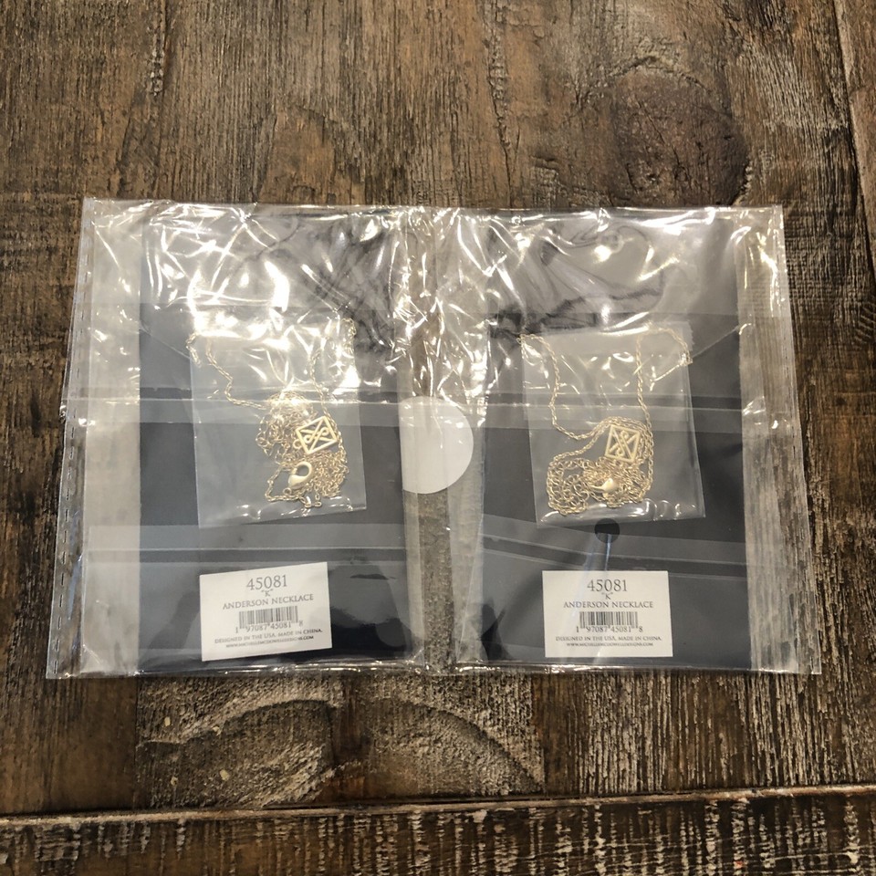 Michelle McDowell Women's "K" Anderson Necklace 18K Gold Plated 2-Pack ...