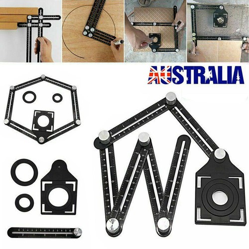 Six Fold Multi Angle Measure Ruler Drill Guide Locator Tile Hole Tool ...