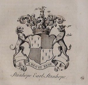 1779 ANTIQUE PRINT ~ STANHOPE ~ FAMILY CREST COAT OF ARMS | eBay