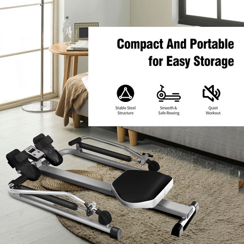 Hydraulic Rowing Machine Rower Adjustable Resistance-Black | eBay UK