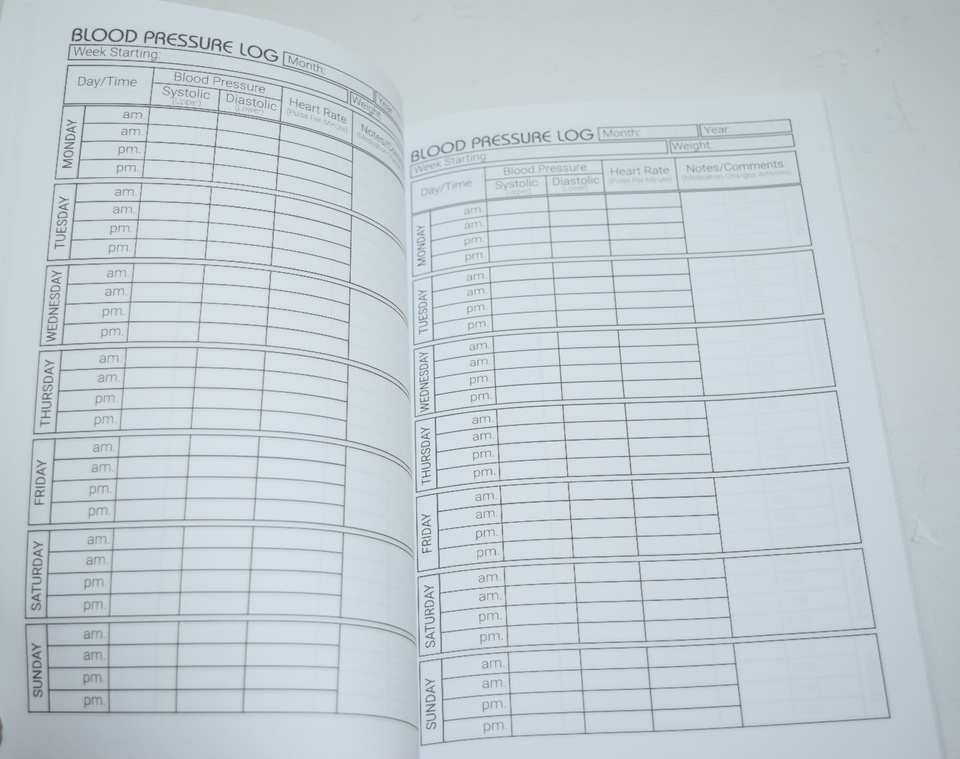 Blood Pressure Log Book: Record and Monitor Your Daily Blood Pressure ...