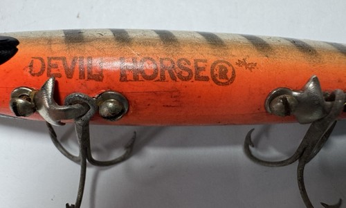 Vintage Smithwick Devils Horse Fishing Lure Antique Tackle Orange ...