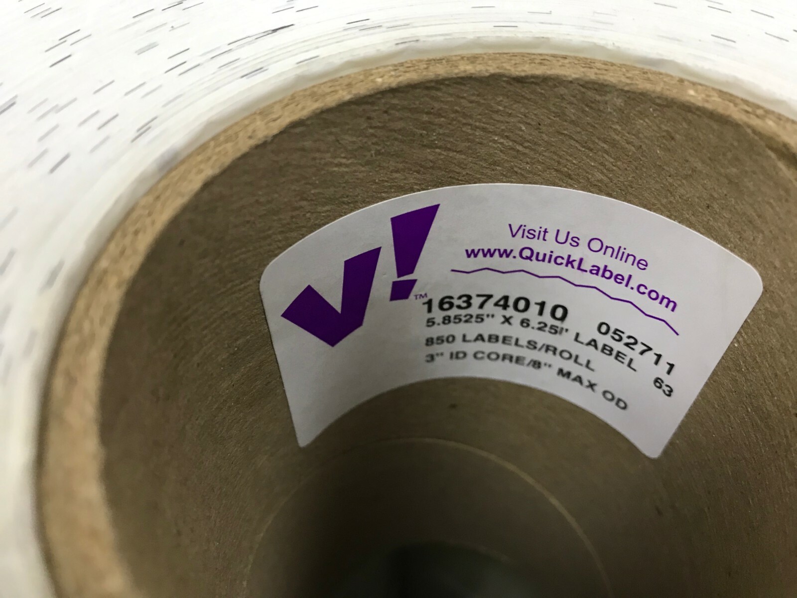 Vivo Touch Label 5.8525"x 6.25" Bottle Labels 3" Core 8" Max OD 850 ...