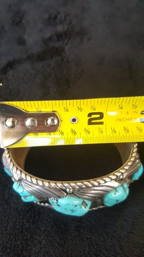 COLLECTOR INVESTMENT GEM GRADE OLD PAWN MORENCI TURQUOISE CUFF NAVAJO ...