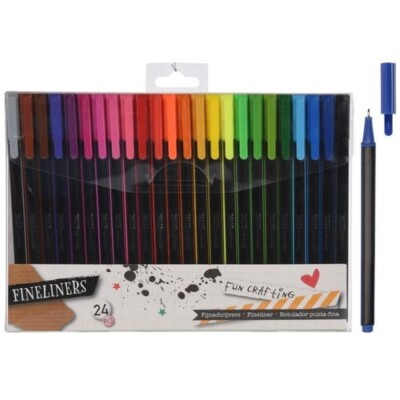 24 Fineliner Pens Color Fineliners Set Markers Art Painting Fineliner ...