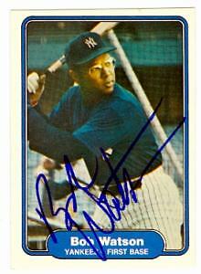 Bob Watson autographed baseball card (New York Yankees) 1982 Fleer #54 ...