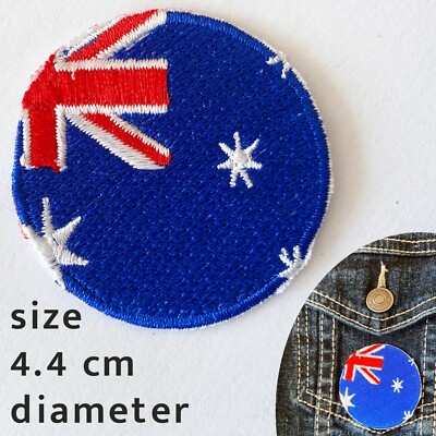 Australian Flag Iron on patch Oz Australia Aussie round flags iron-on ...