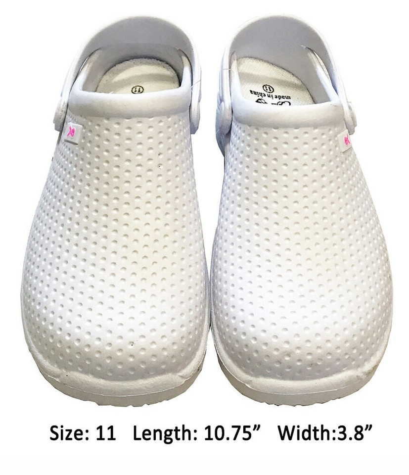 Medical Nursing Womens Ultralite Clogs W/Heel Strap Light Shoes White ...
