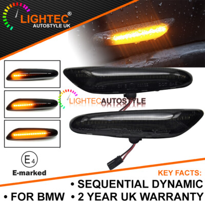 Dynamic LED Side Indicator Smoke Turn Signal Light For BMW E90 E92 E60 ...