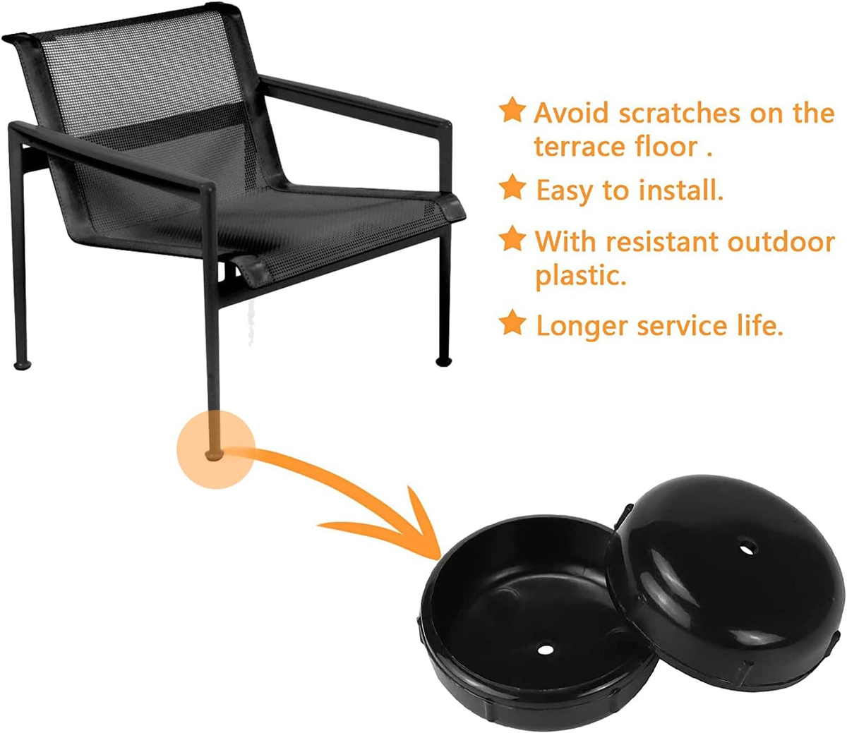 Patio Furniture Plastic Feet Inserts Impresa 32 Pack 1.5 Inch Wrought