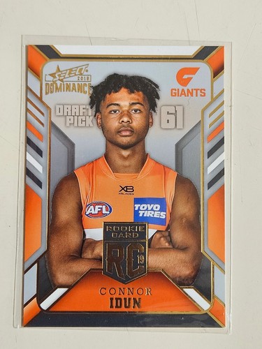 2019 AFL SELECT DOMINANCE ROOKIE CARD GWS GIANTS RC61 CONNOR IDUN 008/ ...