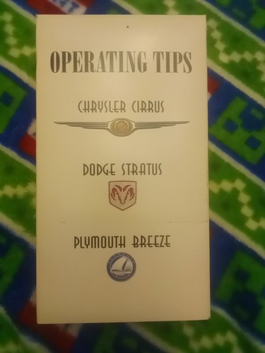 Operating Tips 2000 Chrysler Cirrus Dodge Stratus Plymouth Breeze VHS ...
