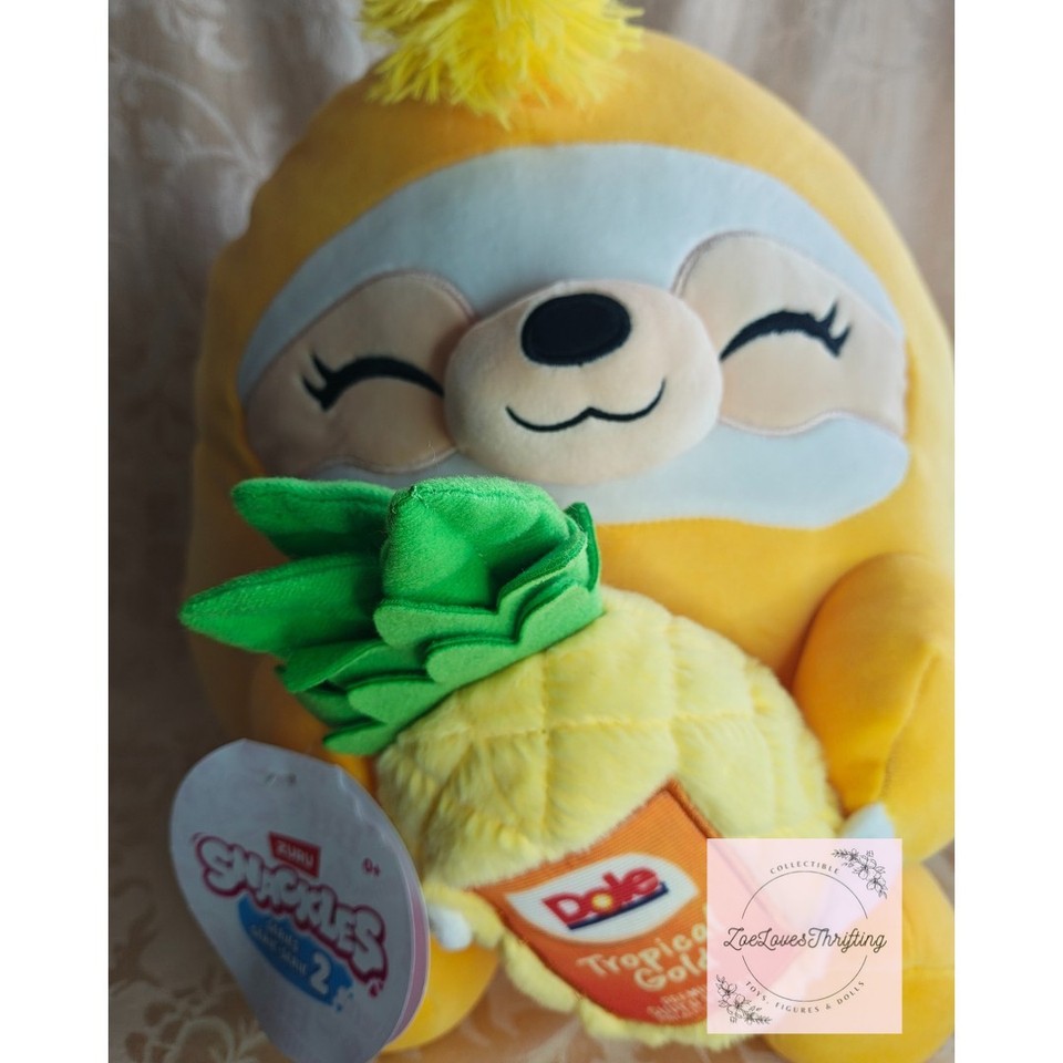 Zuru 2024 Snackles Series 2 Dole Pineapple Sandy Sloth Jumbo 14” Soft ...