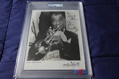 Louis Armstrong Autographed 8x10 Photo Jazz Musician Trumpeter PSA ...