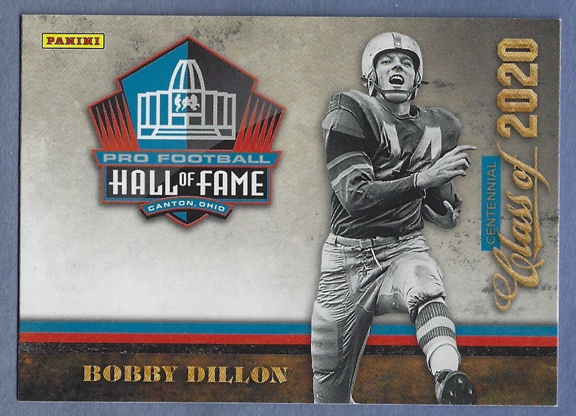 Bobby Dillon 2020 Panini NFL Hall of Fame Class of 2020 Football Card ...