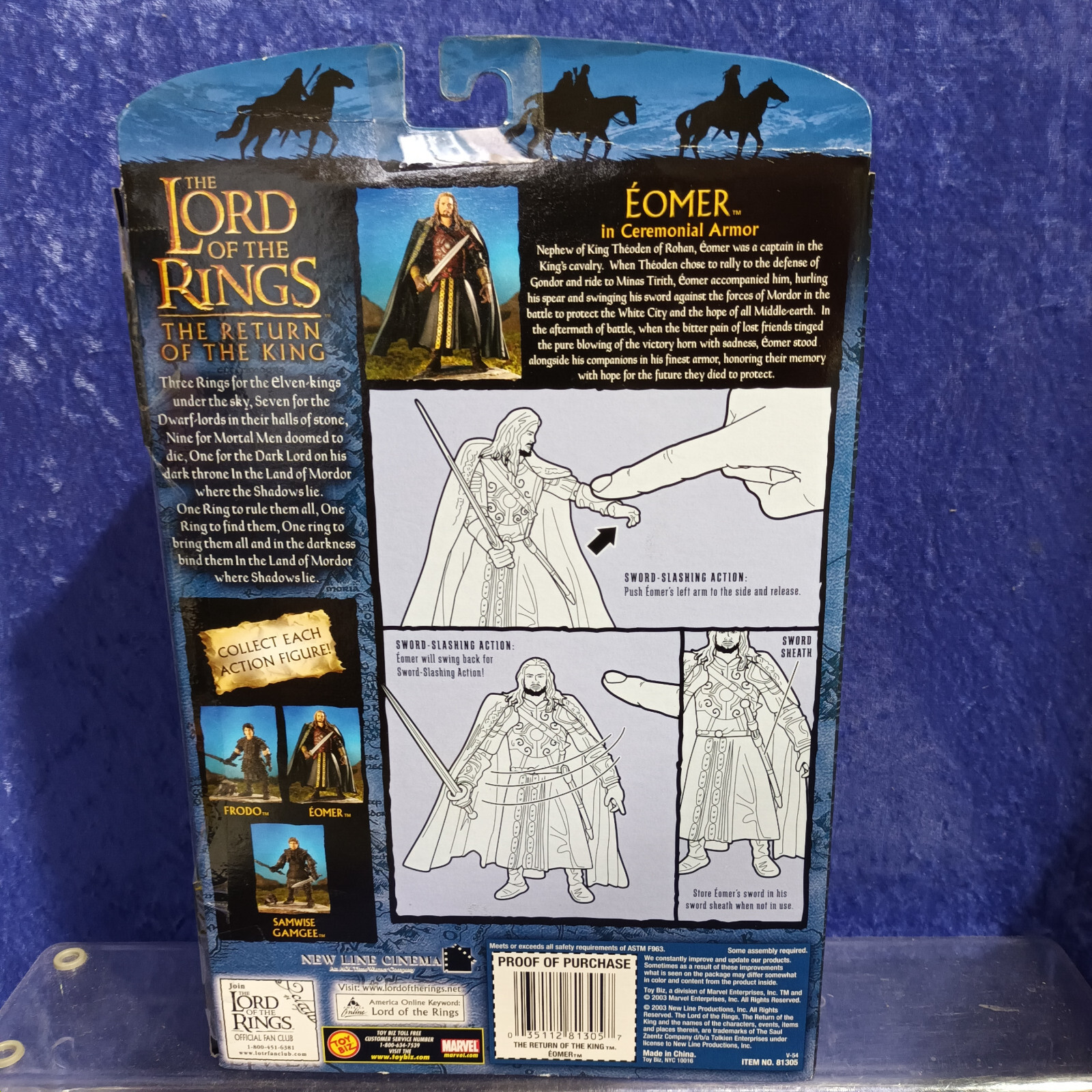 LOTR Lord Of The Rings ROTK Eomer Ceremonial Armor Action ToyBiz 2003 ...