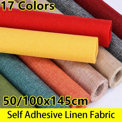 Self-adhesive Linen Fabric DIY Gift Packaging Linen Furniture Repair ...