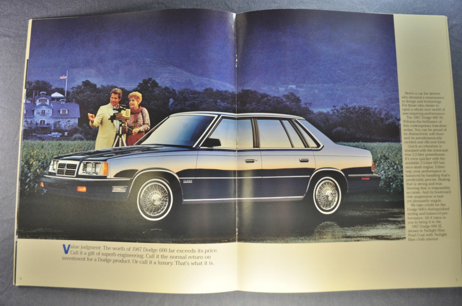 1987 Dodge 600 Catalog Sales Brochure SE Sedan Excellent Original 87 | eBay