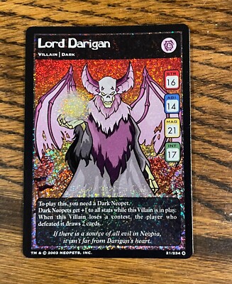 Lord Darigan Neopets TCG Card : Base Set Holo Foil 21/234 Near Mint | eBay