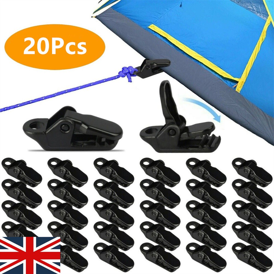 Tarp Clips Awning Clamp Set Heavy Duty & Multi Tent Tighten Lock Grip ...