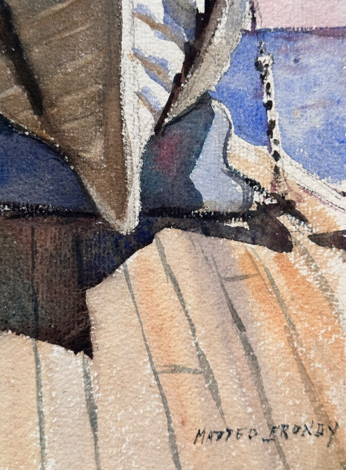 Original Drawing Of The Boat Le Volubilis Orientalist Mattéo Brondy ...