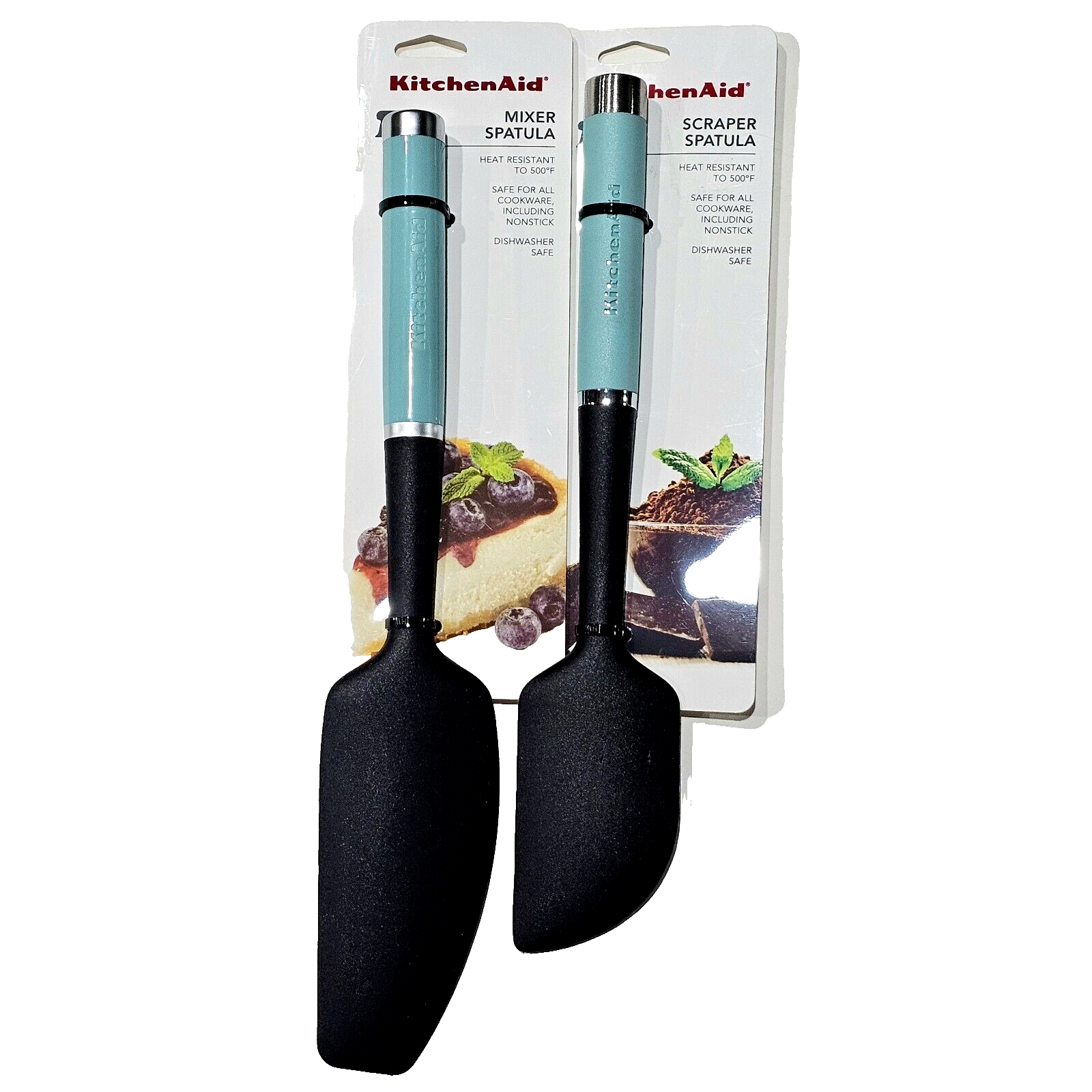 Kitchen Aid Mixer And Scraper Spatula 2 Pack Light Blue Black Heat ...
