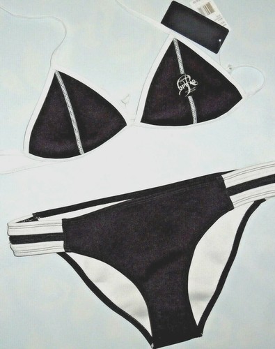 Rampage Black Neoprene Scuba triangle Bikini Swimsuit size Medium nwt ...