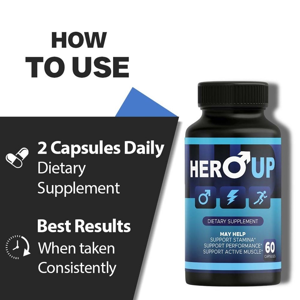 (3 Pack) Hero Up Men Enhancement Pills, HeroUp Male Health Support ...