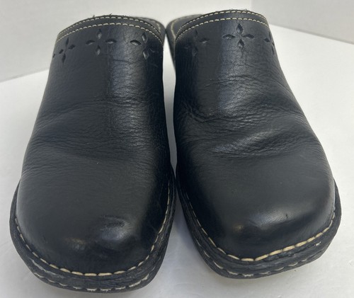 Browns Landing Women's Size 10M Clogs Shoes Black Leather Wedge Slip-On ...