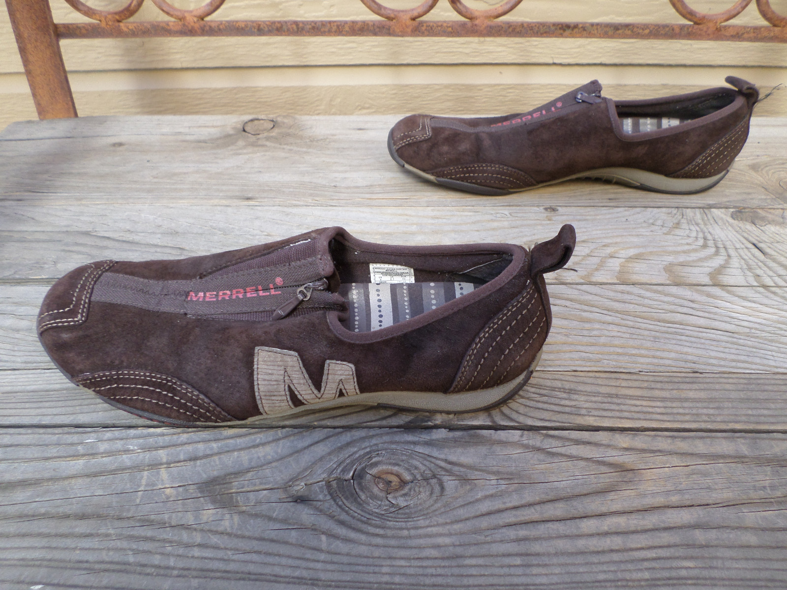 Merrell Barrado Chestnut Brown Suede Zipper Shoes Wom… - Gem