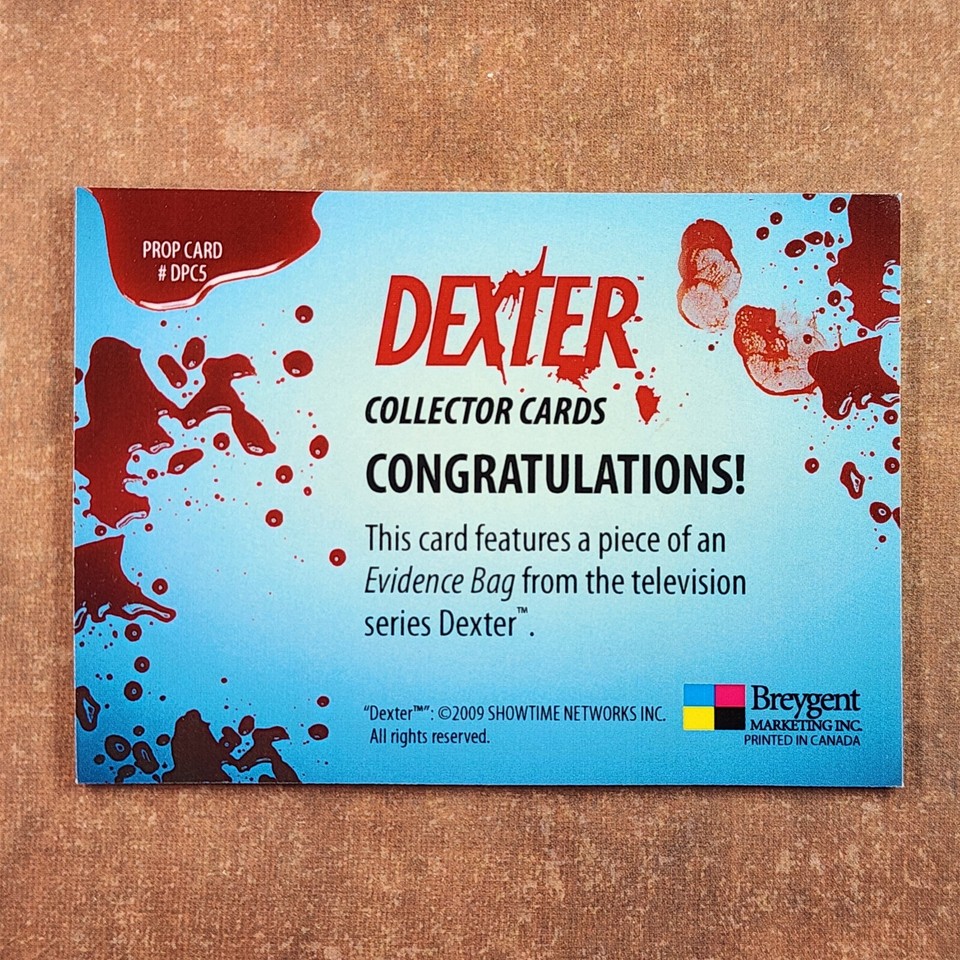 P. PWE THICK 2009 dexter 1 2 prop evidence bag #dpc5 Michael C. Hall ...