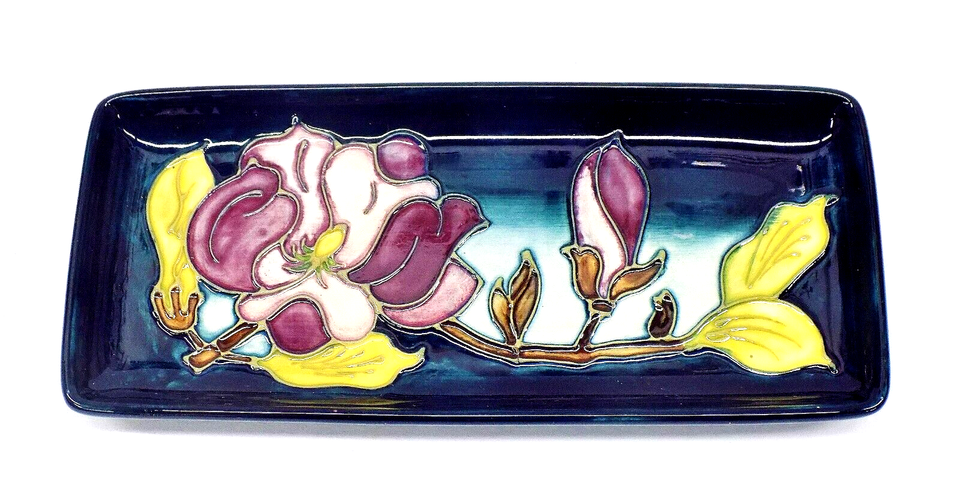 Lovely Vintage Moorcroft English Pottery Floral Decorated Cobalt Pen ...