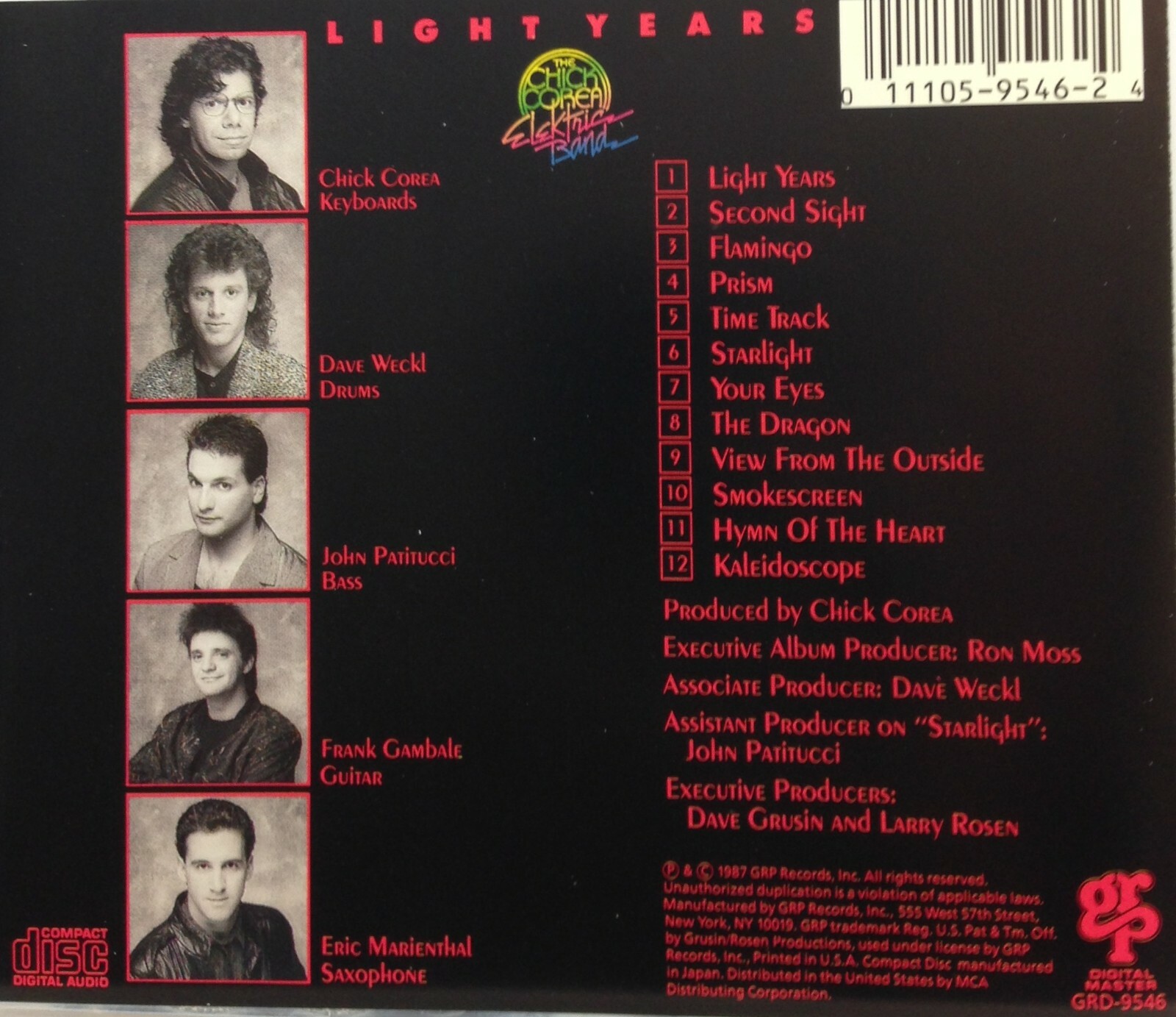 Light Years : Chick Corea Elektric Band ‎(CD 1987 GRP – GRD-9546) *Like ...